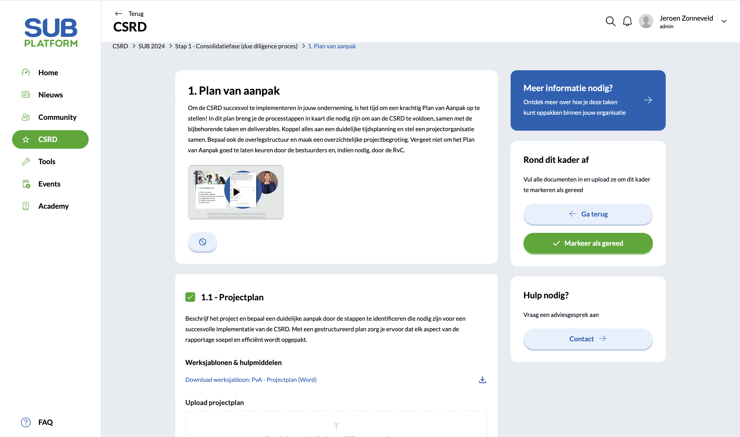 Stap 1: Consolidatiefase (DD) - SUB Platform